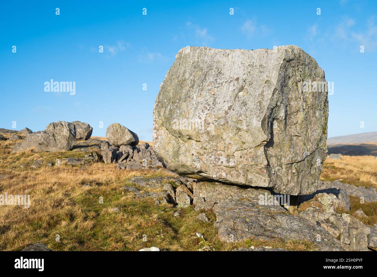 Carboniferous Limestone boulders on Cefn Carn Fadog, Mynydd Du, Bannau ...