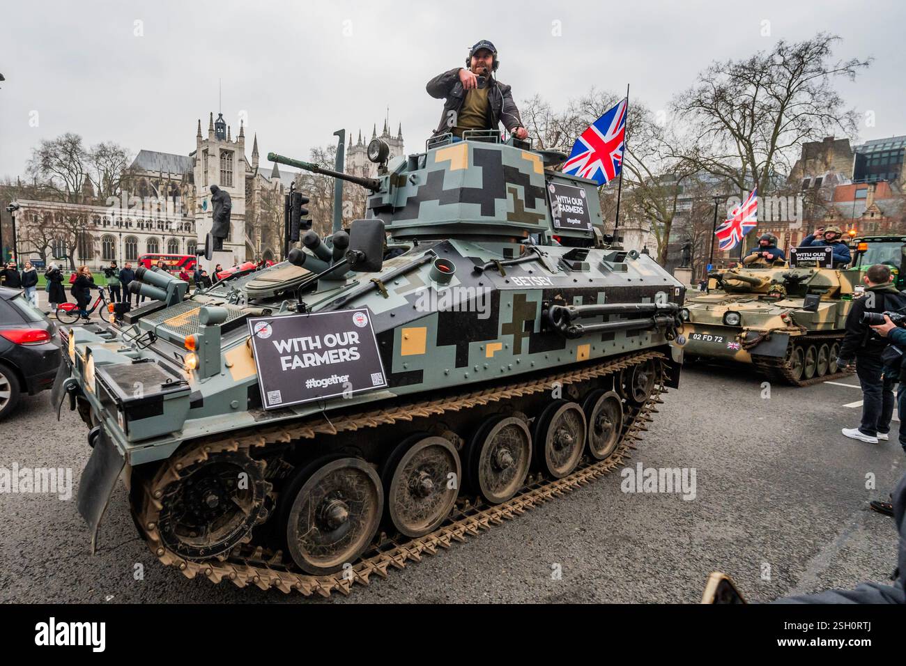 London, UK. 10th Feb, 2025. Hundreds of tractors (and a few 'tanks ...