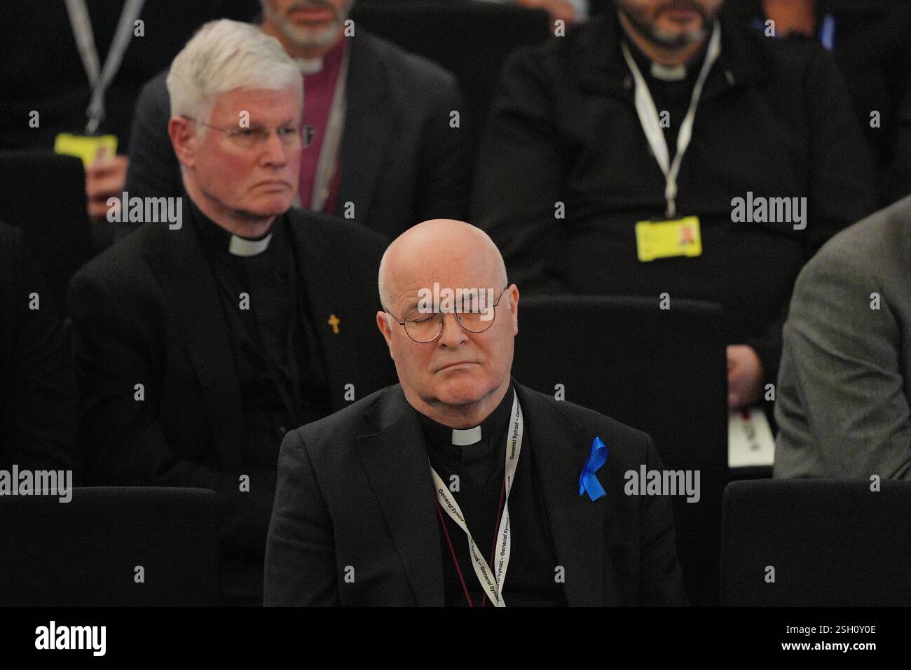 The Archbishop of York Stephen Cottrell in a moment of prayer before he ...