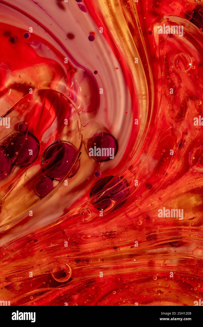 Stunning creative macro abstract still-life of colour infused milk and ...