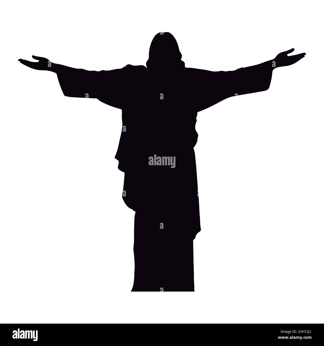 Jesus Christs black silhouette against a white backdrop Stock Vector ...
