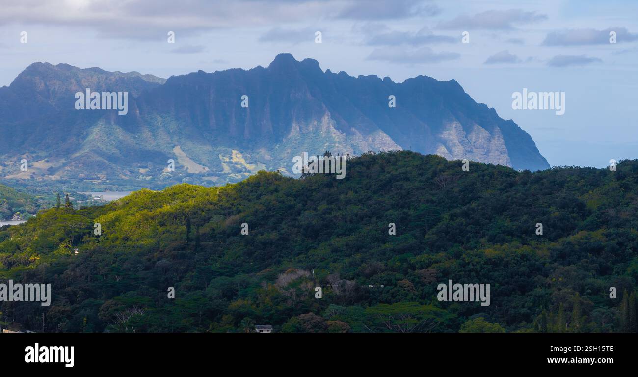 Lush Ko olau Mountain Range with Tropical Vegetation on Oahu Island Stock Photo - Alamy