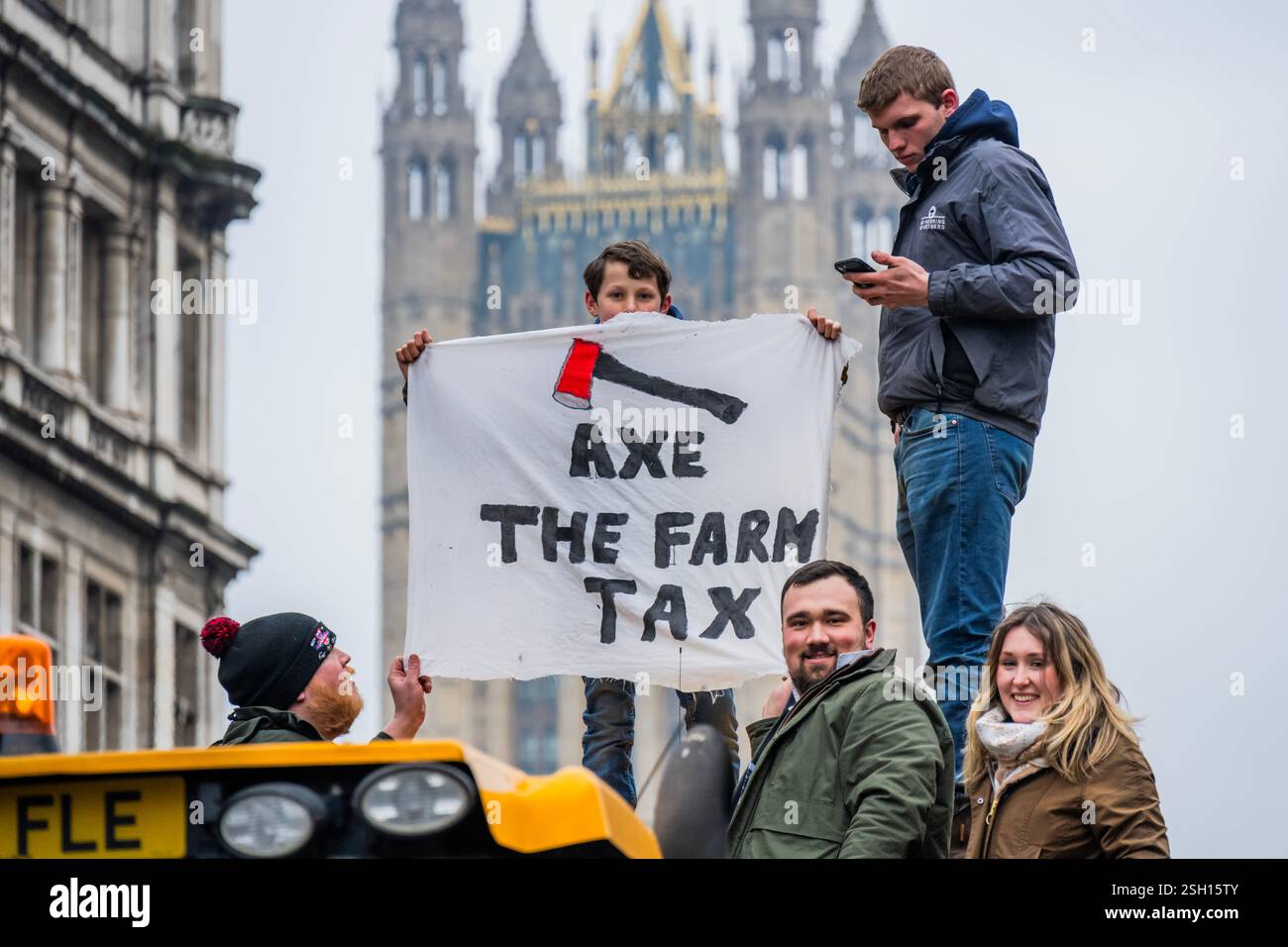 London, UK. 10th Feb, 2025. Axe the Farm Tax - Hundreds of tractors ...