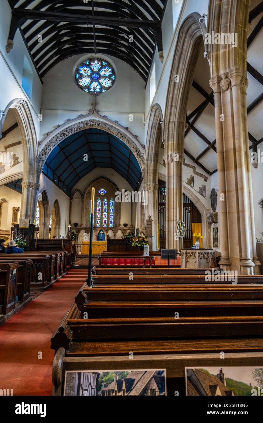 St Andrew's Church interior, Castle Combe. Wiltshire Stock Photo - Alamy