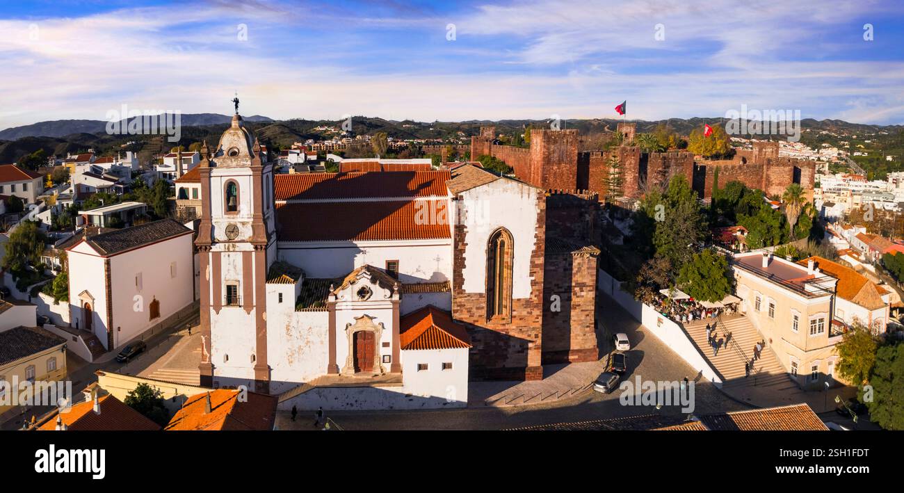Portugal travel and landmarks. Historic town Silves with well preserved ...