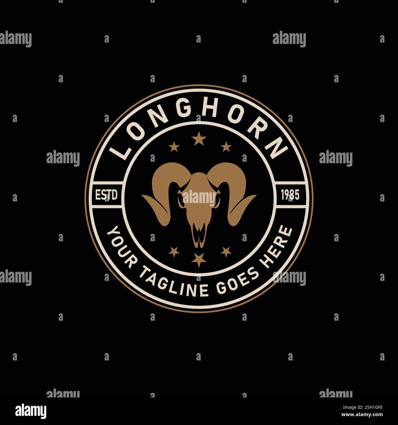 Vintage emblem logo design with a vector illustration of a Texas ...