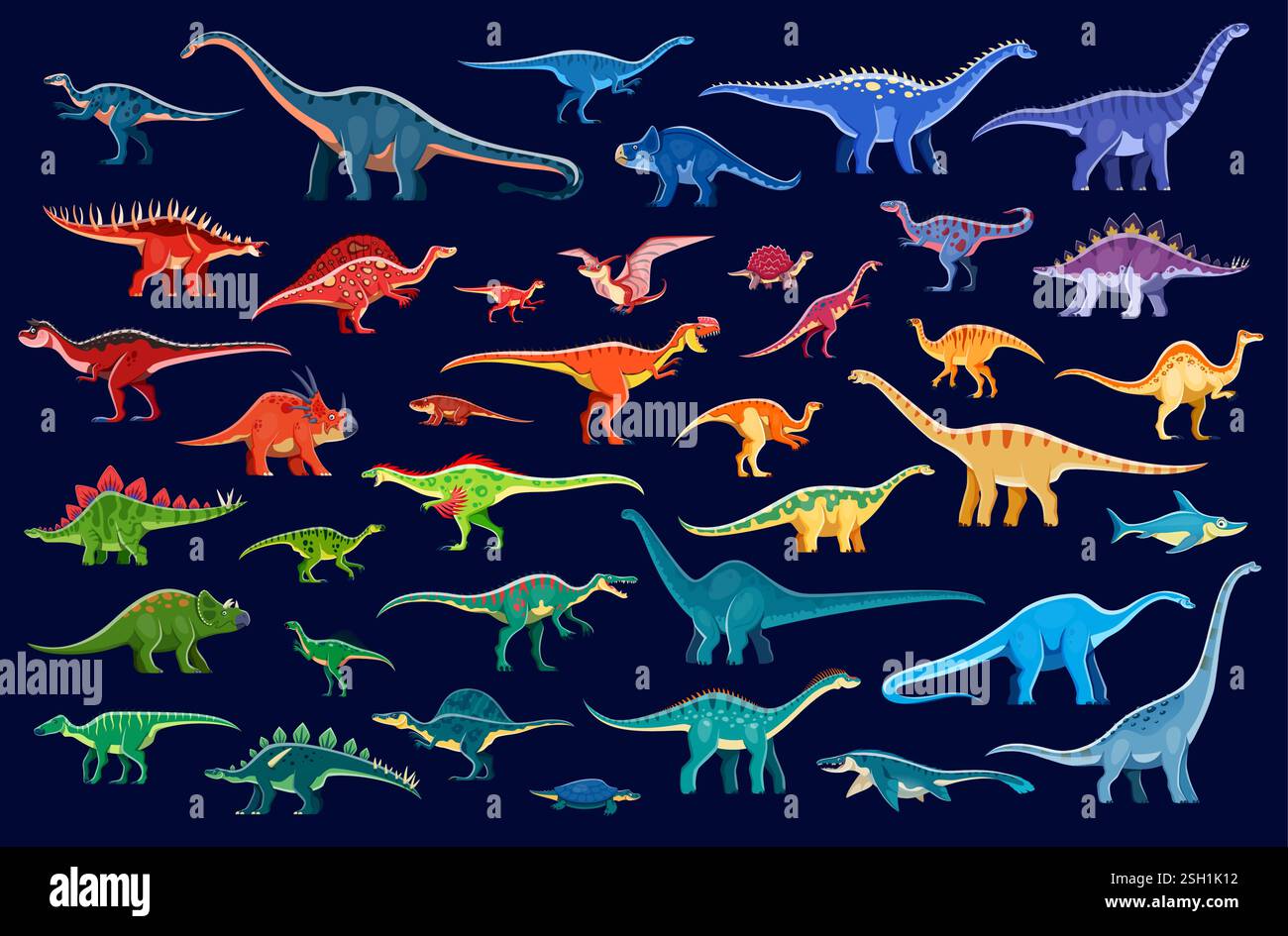 Prehistoric dinosaurs infographics with cartoon dino animals and ...