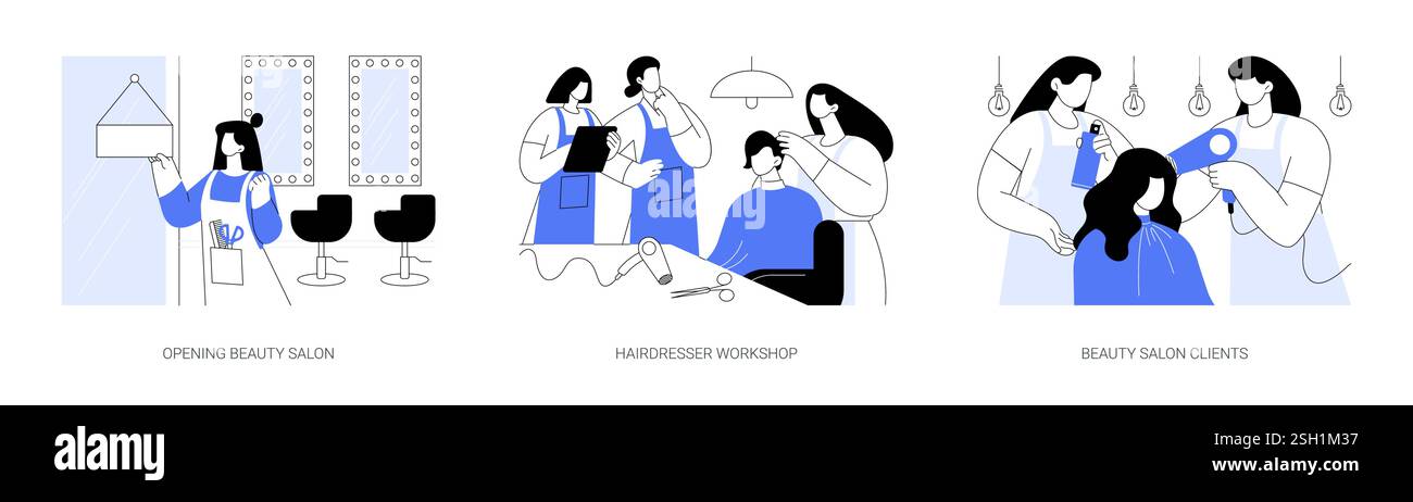 Beauty salon owner isolated cartoon vector illustrations se Stock ...