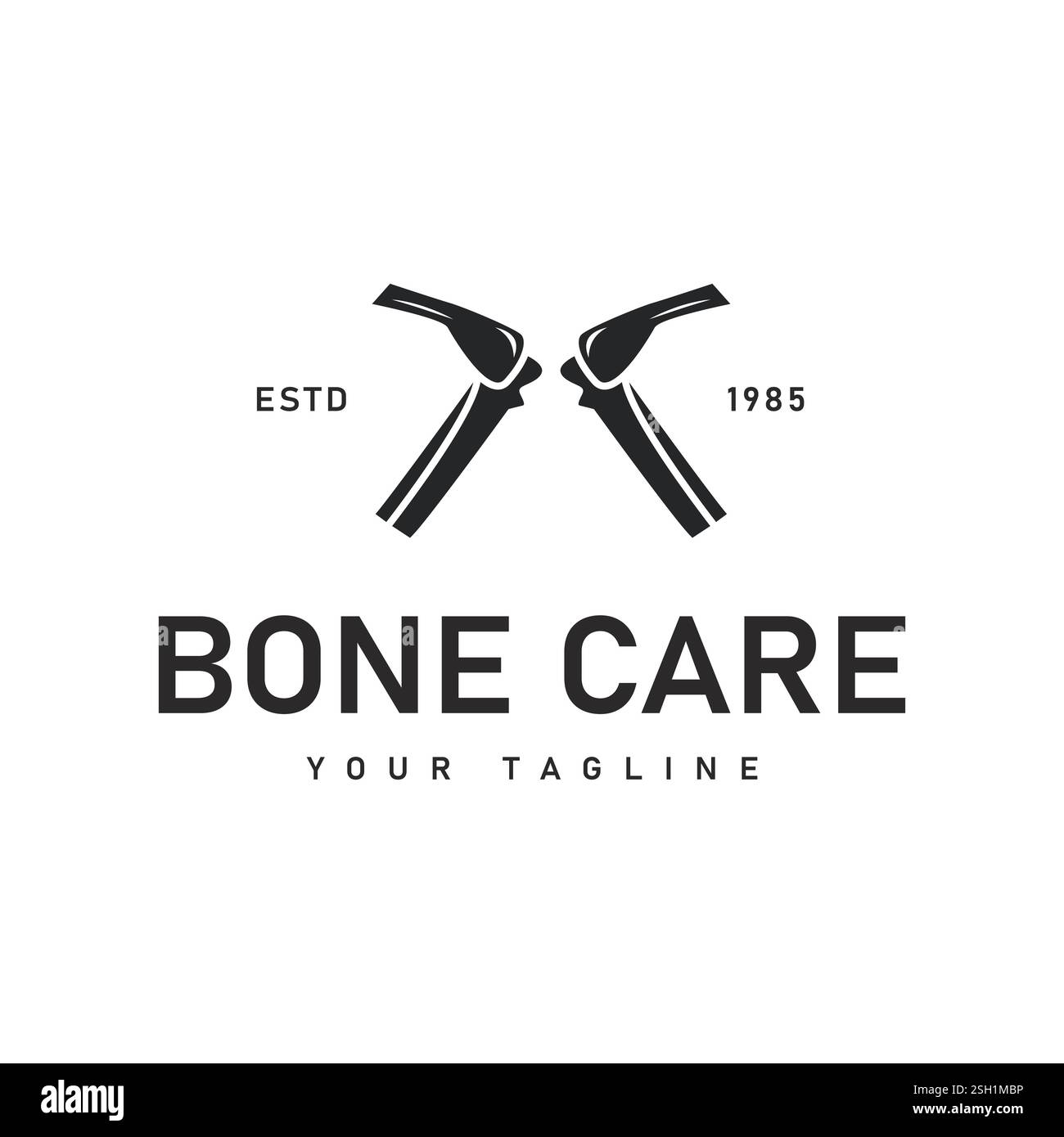 Retro Vintage Design Illustration of Bone or Orthopedic Logo for Bone ...