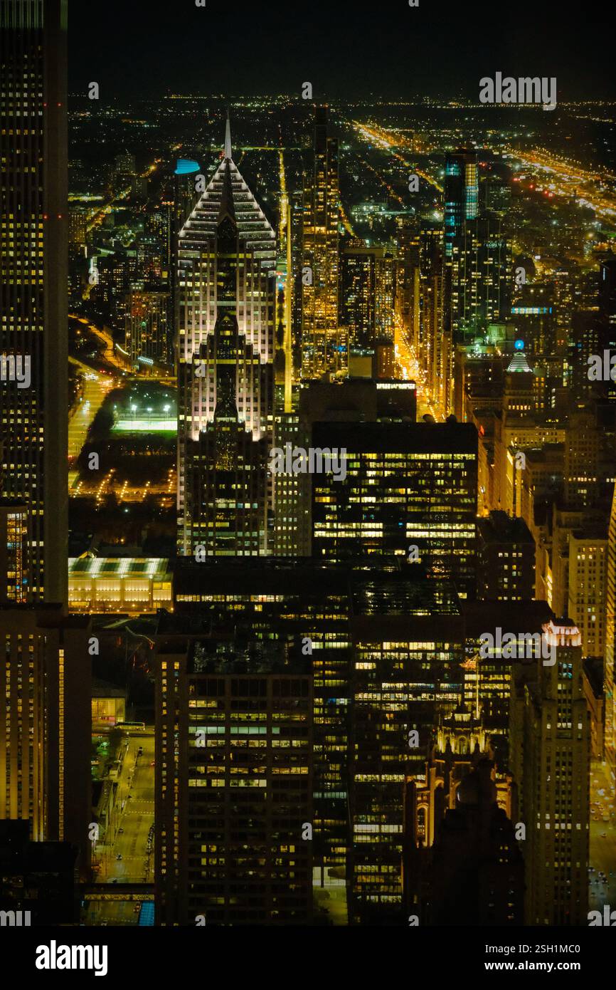 Aerial View of City at Night Stock Photo - Alamy