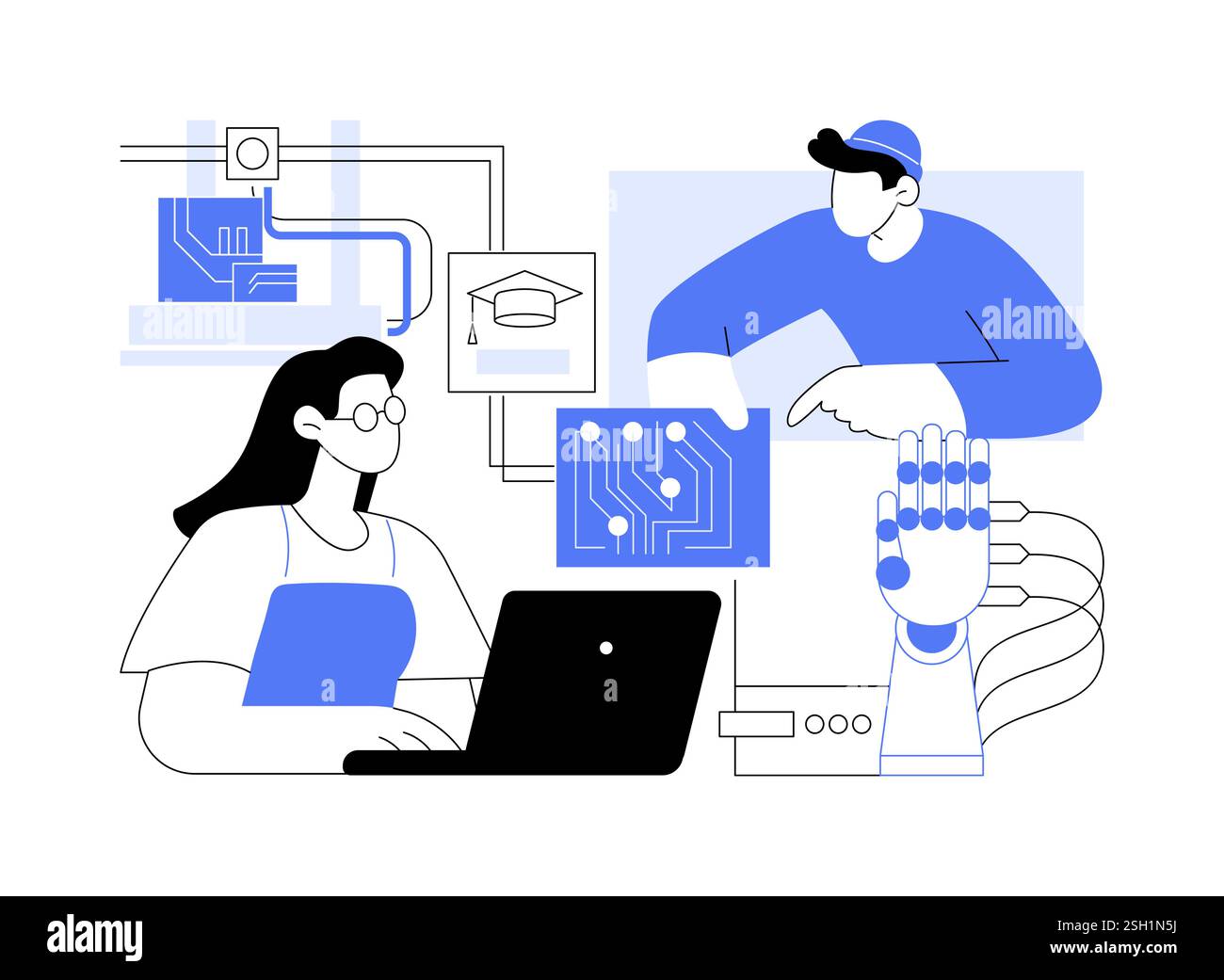 Robotics isolated cartoon vector illustrations Stock Vector Image & Art ...