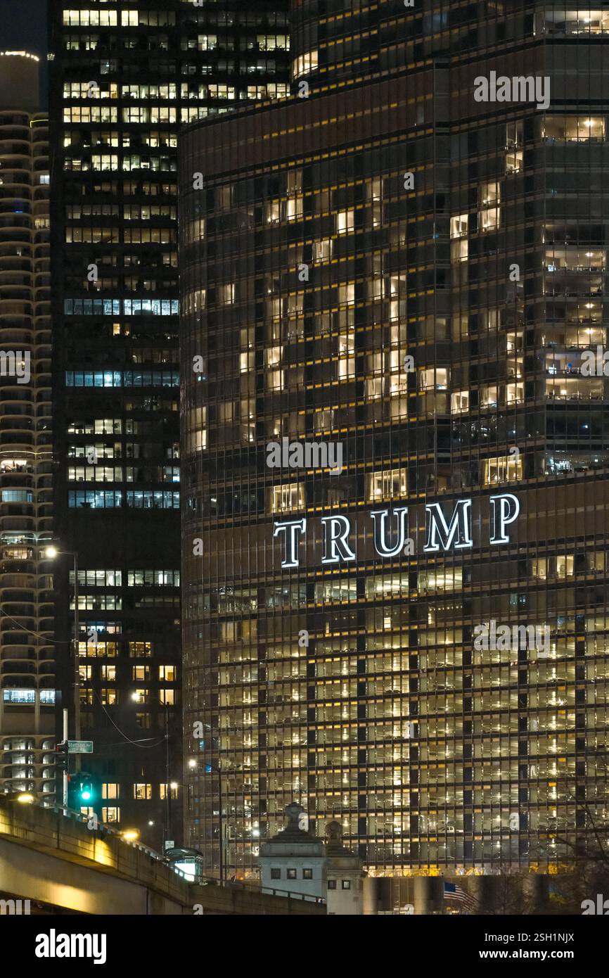 Trump Tower Illuminated at Night Stock Photo - Alamy