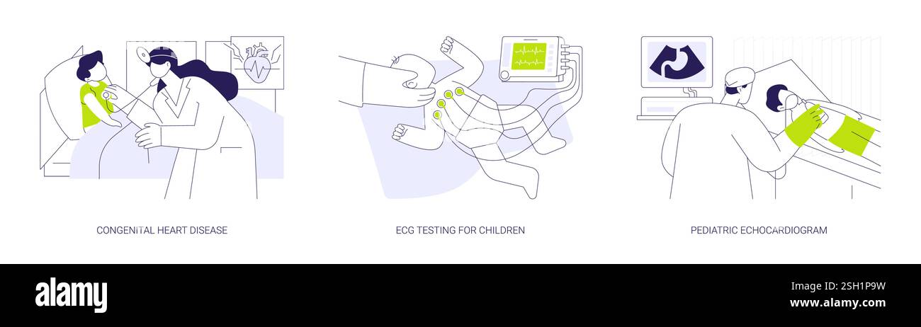 Pediatric cardiology abstract concept vector illustrations Stock Vector ...