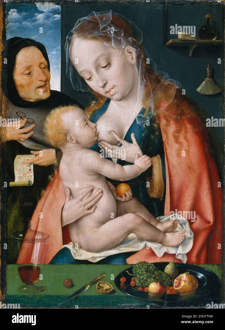 Holy Family Nursing Madonna Joos van Cleve Stock Photo - Alamy