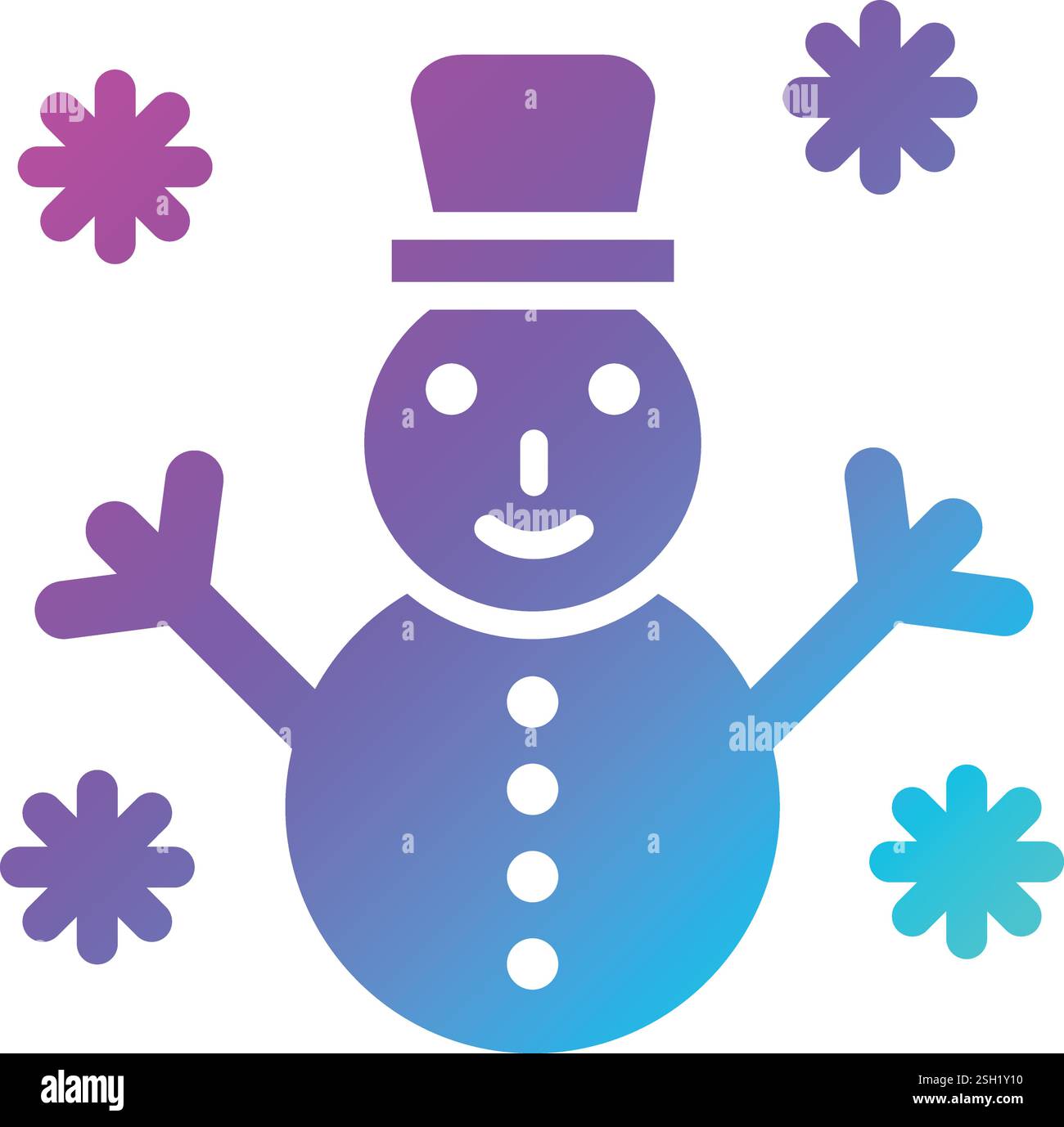 Snowman Vector Icon Design Illustration Stock Vector Image & Art - Alamy