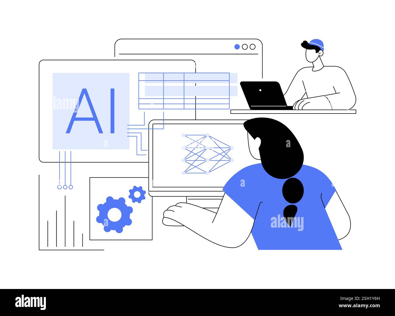 AI architecture isolated cartoon vector illustrations Stock Vector ...