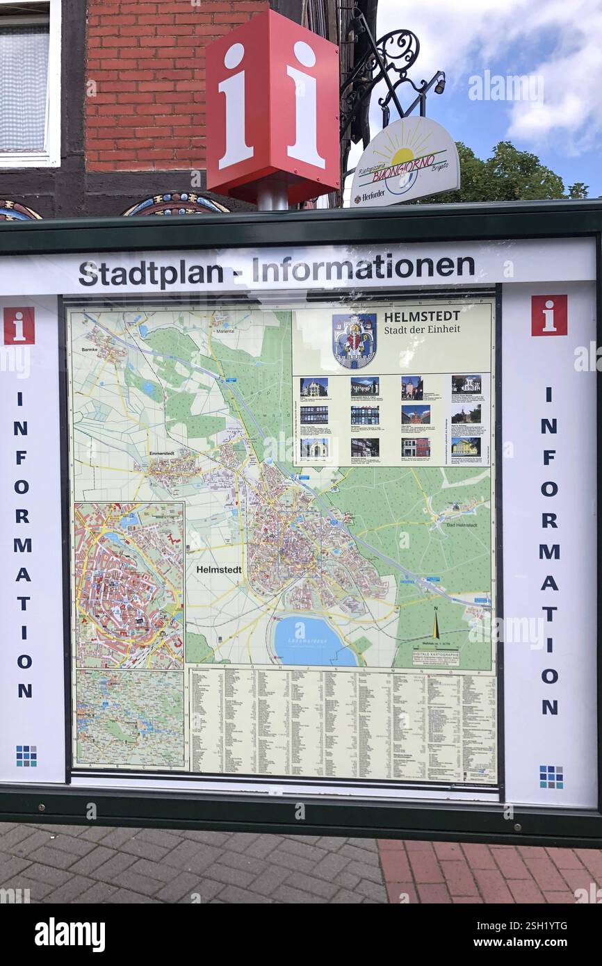 HELMSTEDT, Mappa, Map, Stadtplan, Bassa Sassonia, Germania, Veduta ...