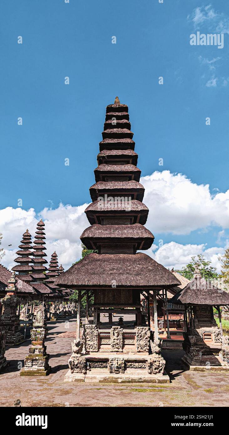 Traditional Balinese Temple with Tiered Roof Structures Stock Photo - Alamy