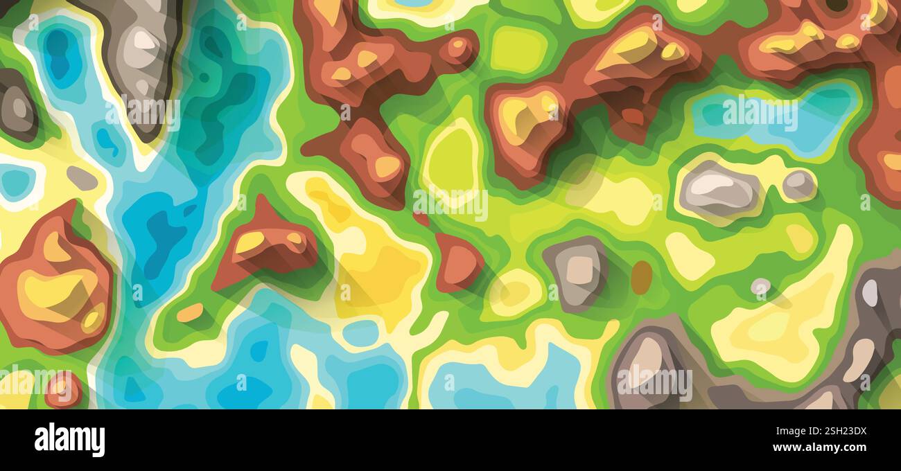 a topographic map top view with shadow Stock Vector Image & Art - Alamy