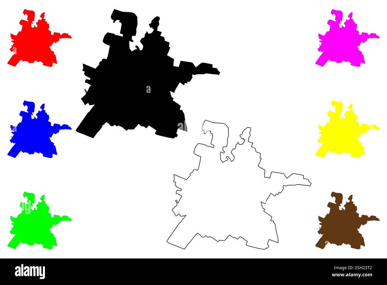 Moca city (Dominican Republic, Hispaniola) map vector illustration ...