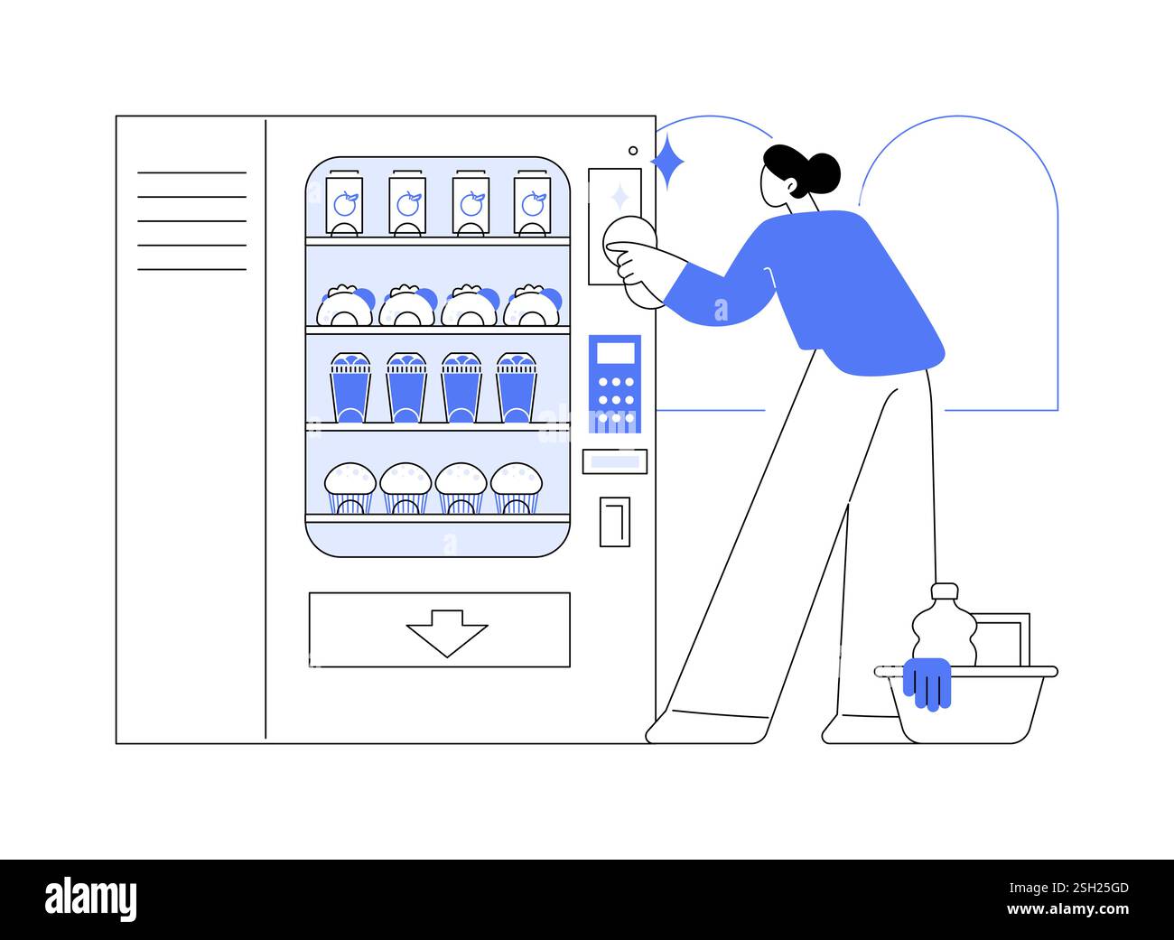 Vending machine maintenance isolated cartoon vector illustrations Stock ...