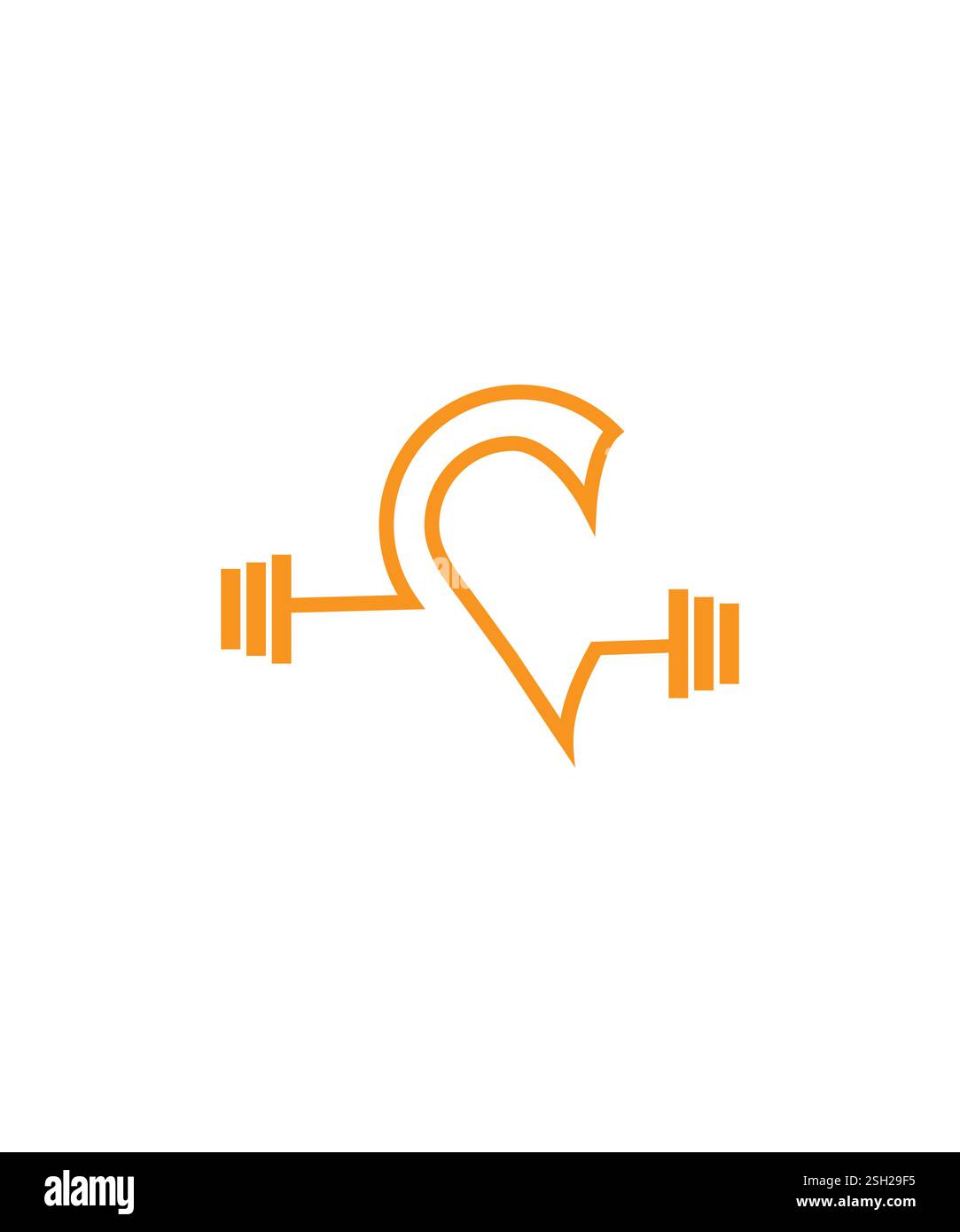 Heart Fitness and Gym Logo, Barbell Logo, Vector Illustration Stock ...
