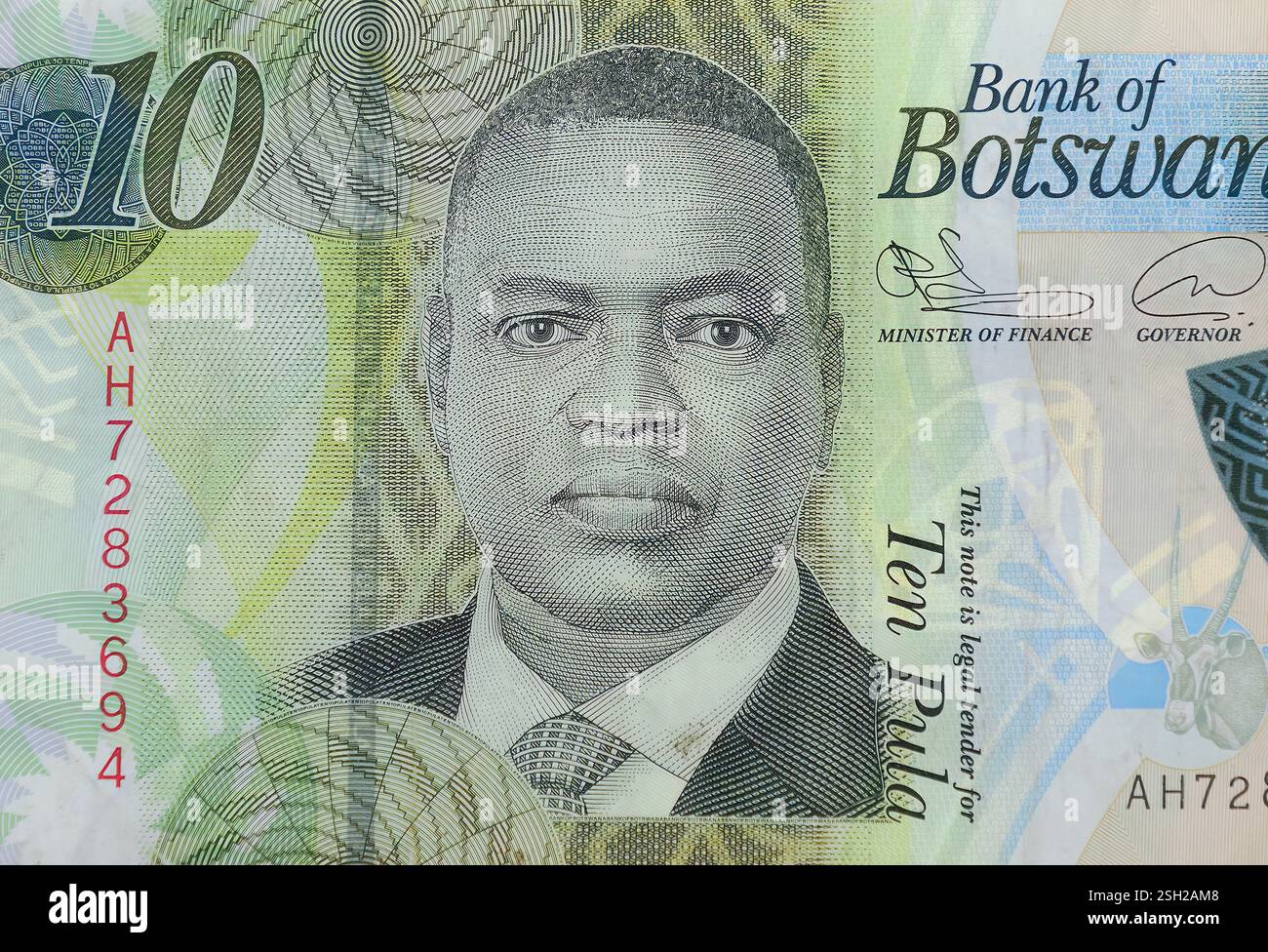 10 pula banknote, Botswana, Africa Stock Photo - Alamy