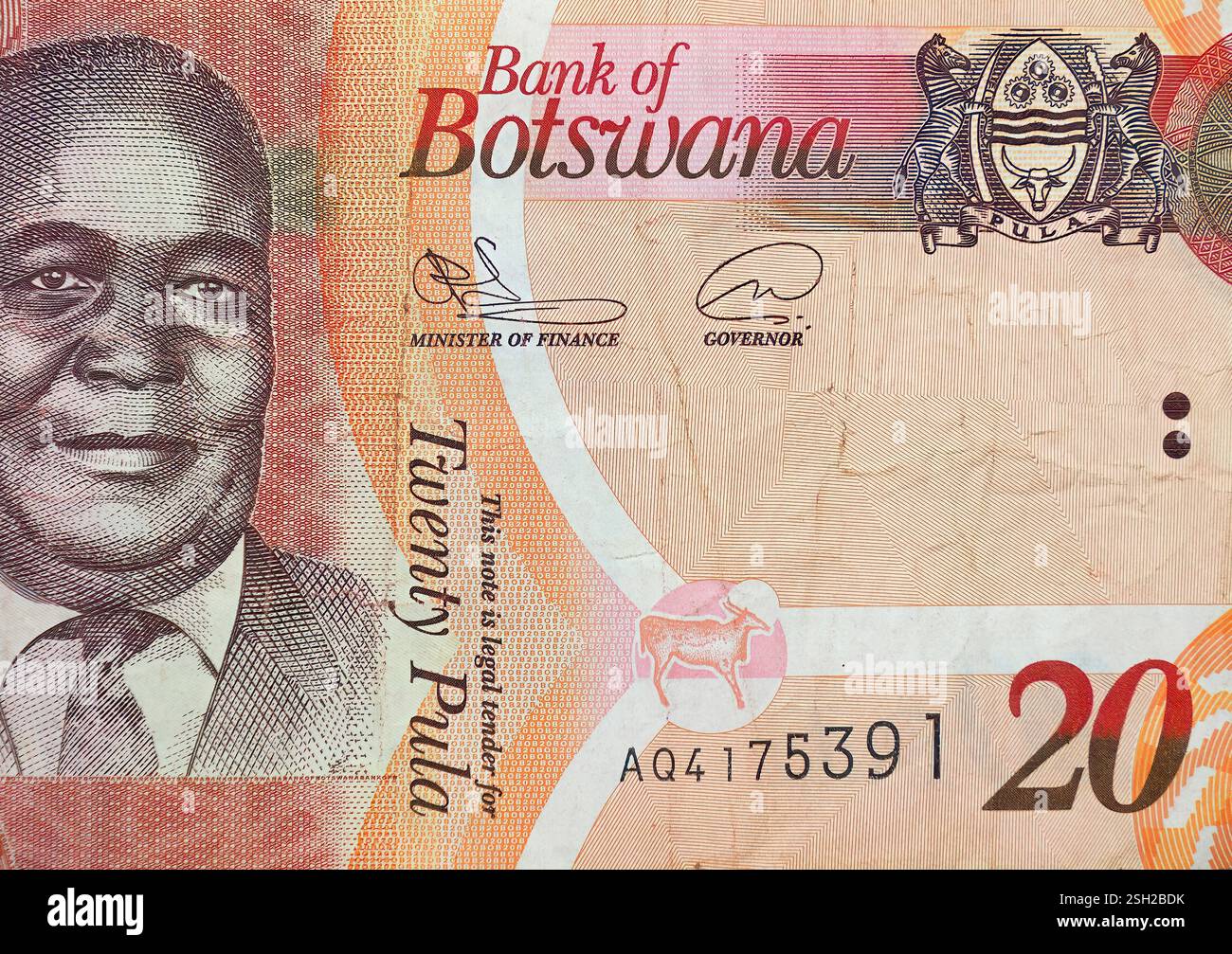 20 pula banknote, Botswana, Africa Stock Photo - Alamy