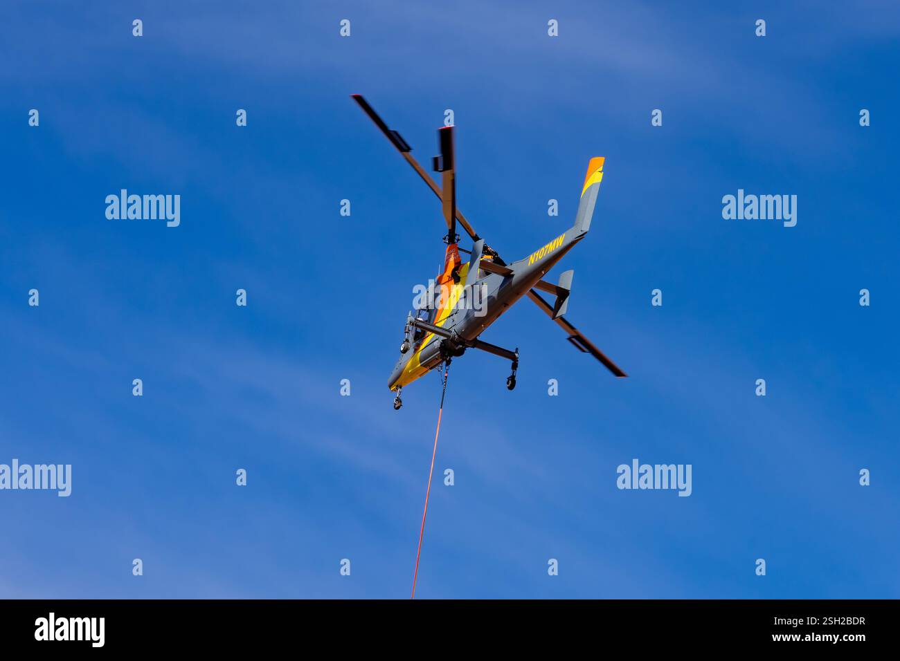 The intermeshing rotor system of a Kaman K-1200 K-MAX heavy lift ...