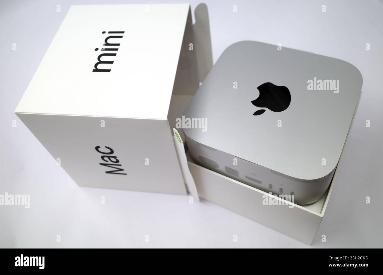 Itterbeck, Germany - Feb 4 2025 Unboxing a new Mac Mini from 2025 Stock ...