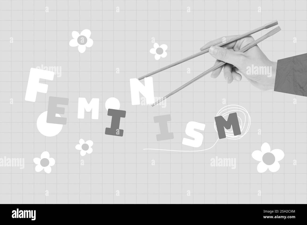 Creative abstract photo collage Black and White Stock Photos & Images ...