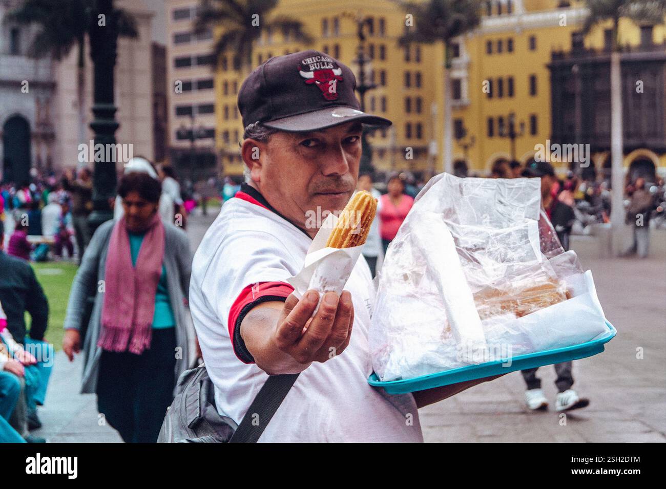 POV of a Street Vendor Handing Over Fresh Churros – Centro de Lima ...