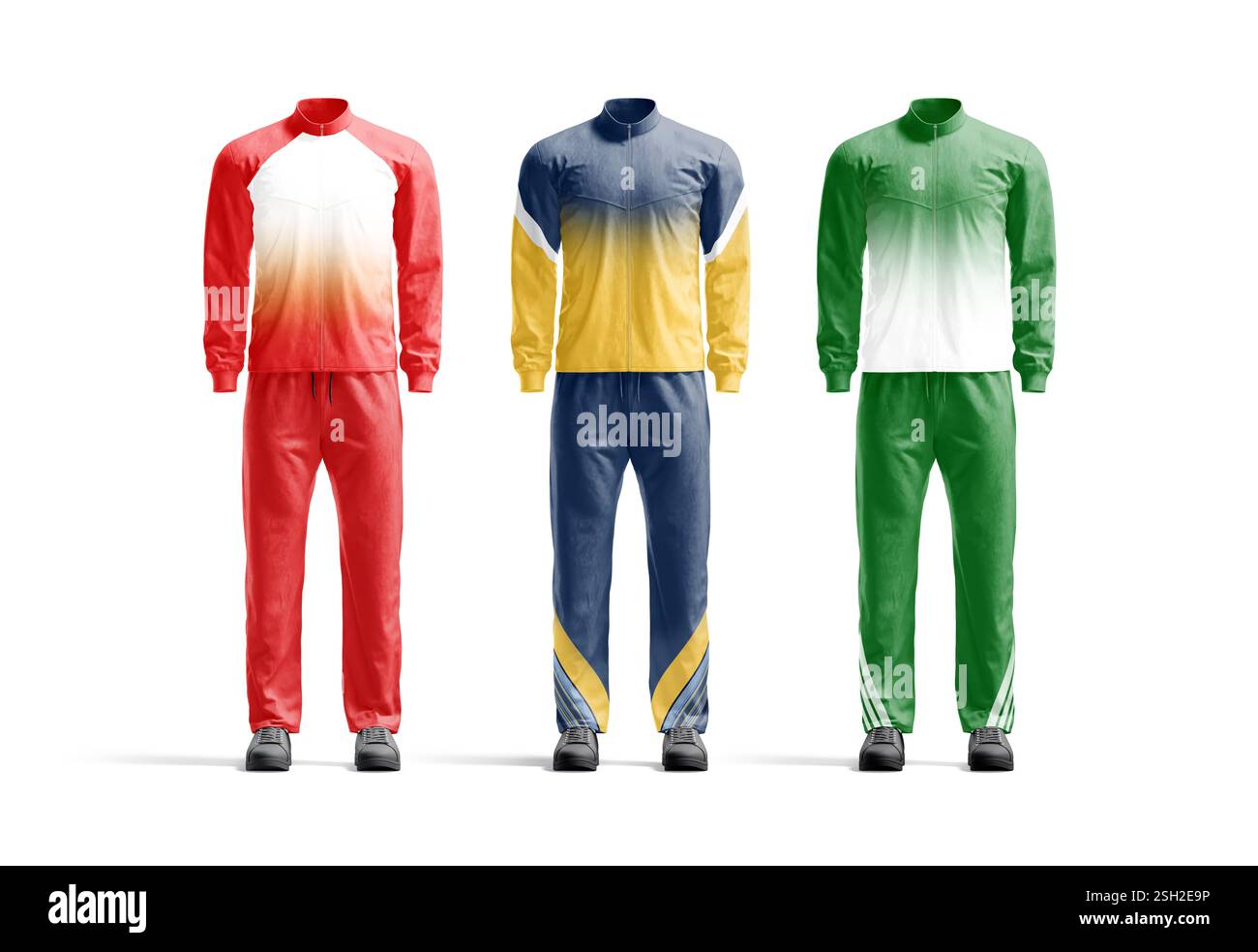 Blank colored sport team uniform mockup, front view, 3d rendering ...