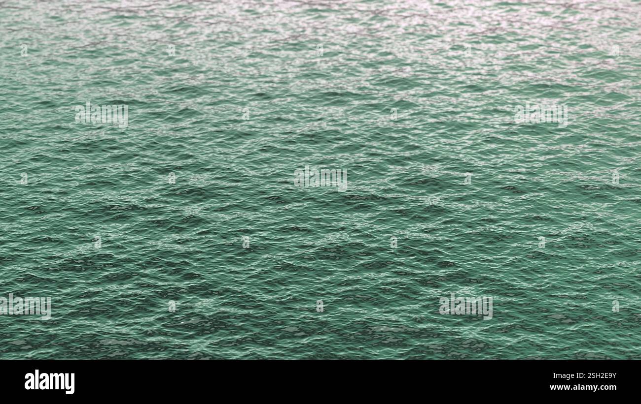 Green sea water background texture, side view, 3d rendering. Ocean or ...