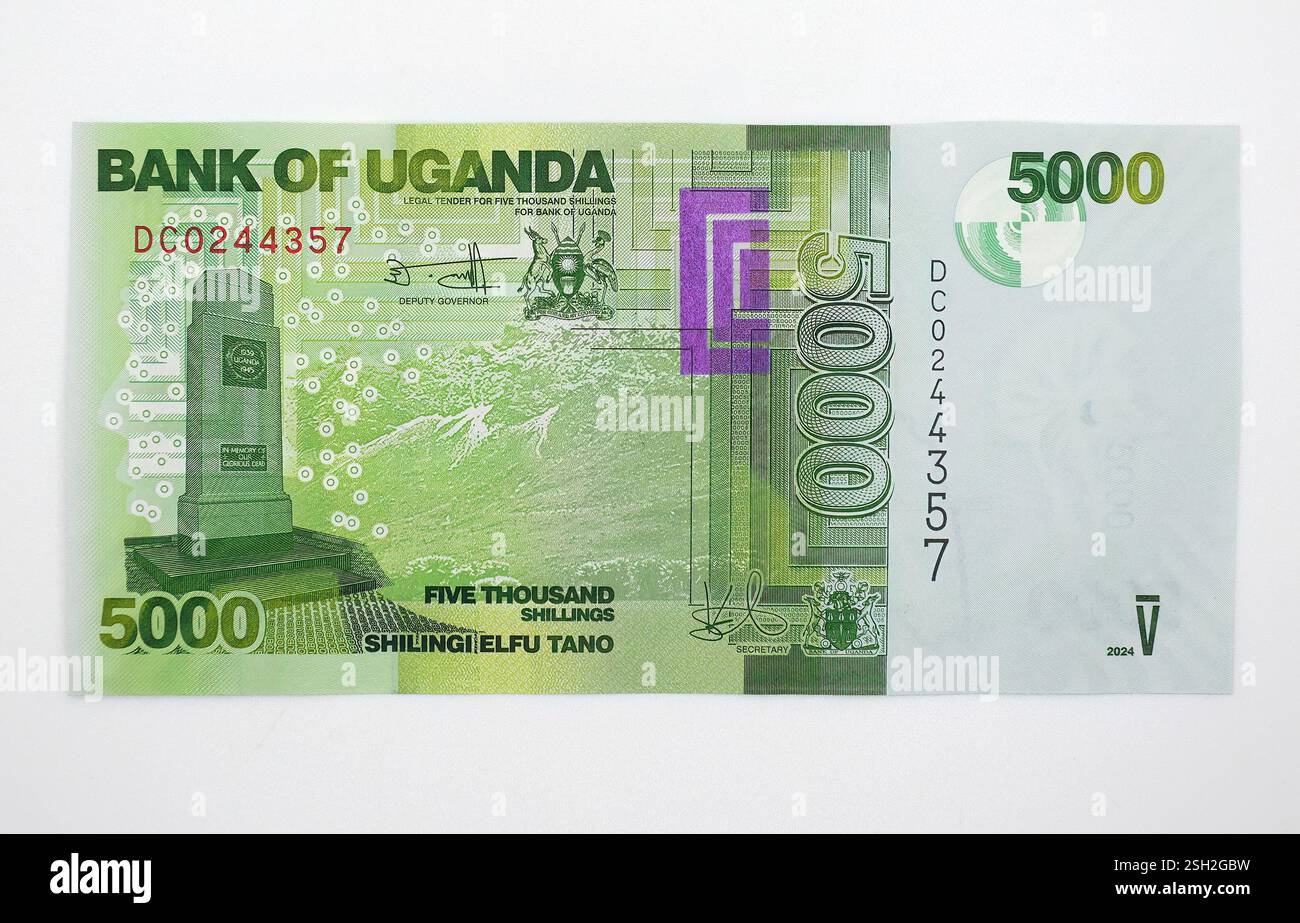5000 Schilling banknote, Ugandan shilling, UGX, Uganda, East Africa ...