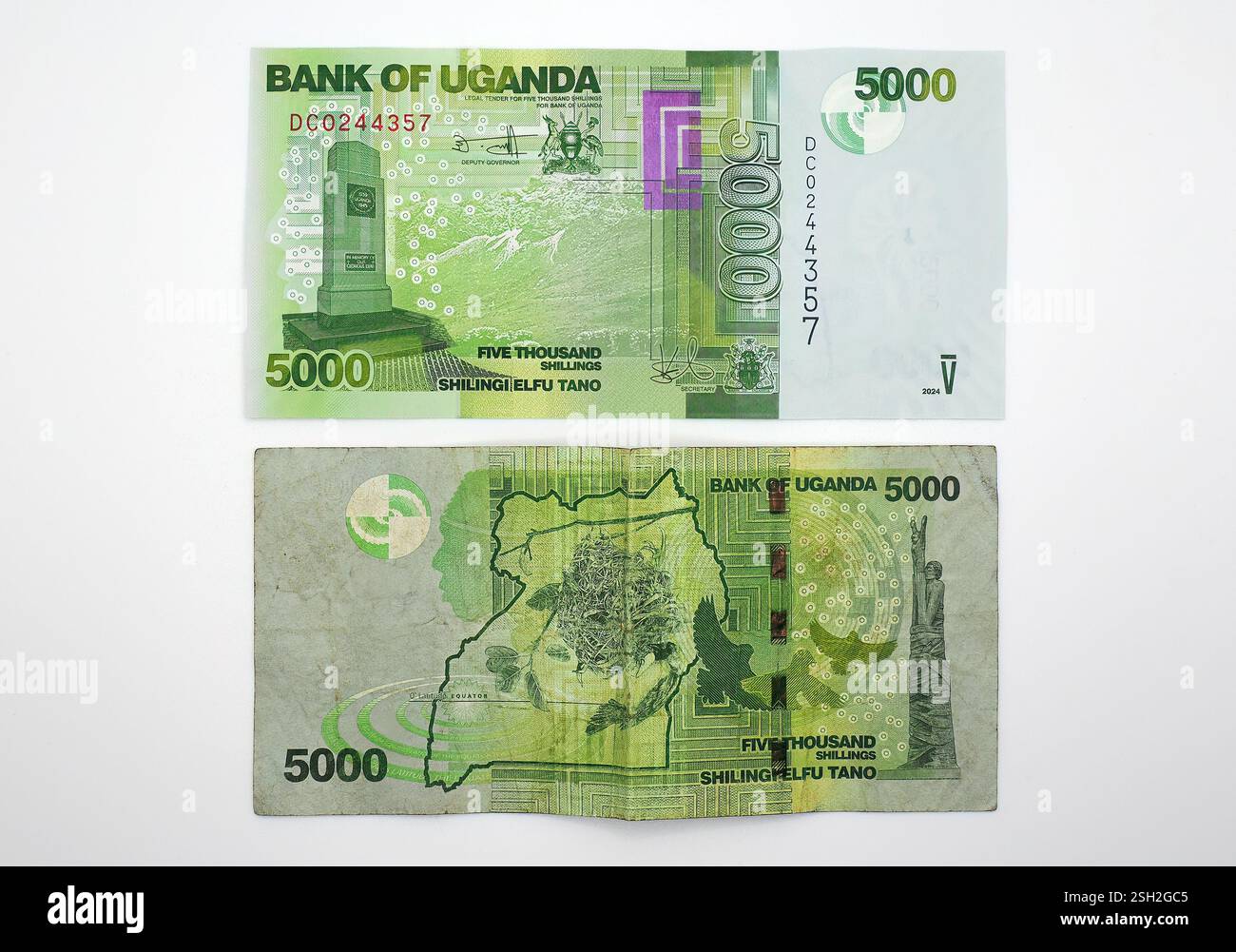5000 Schilling banknotes, Ugandan shilling, UGX, Uganda, East Africa ...