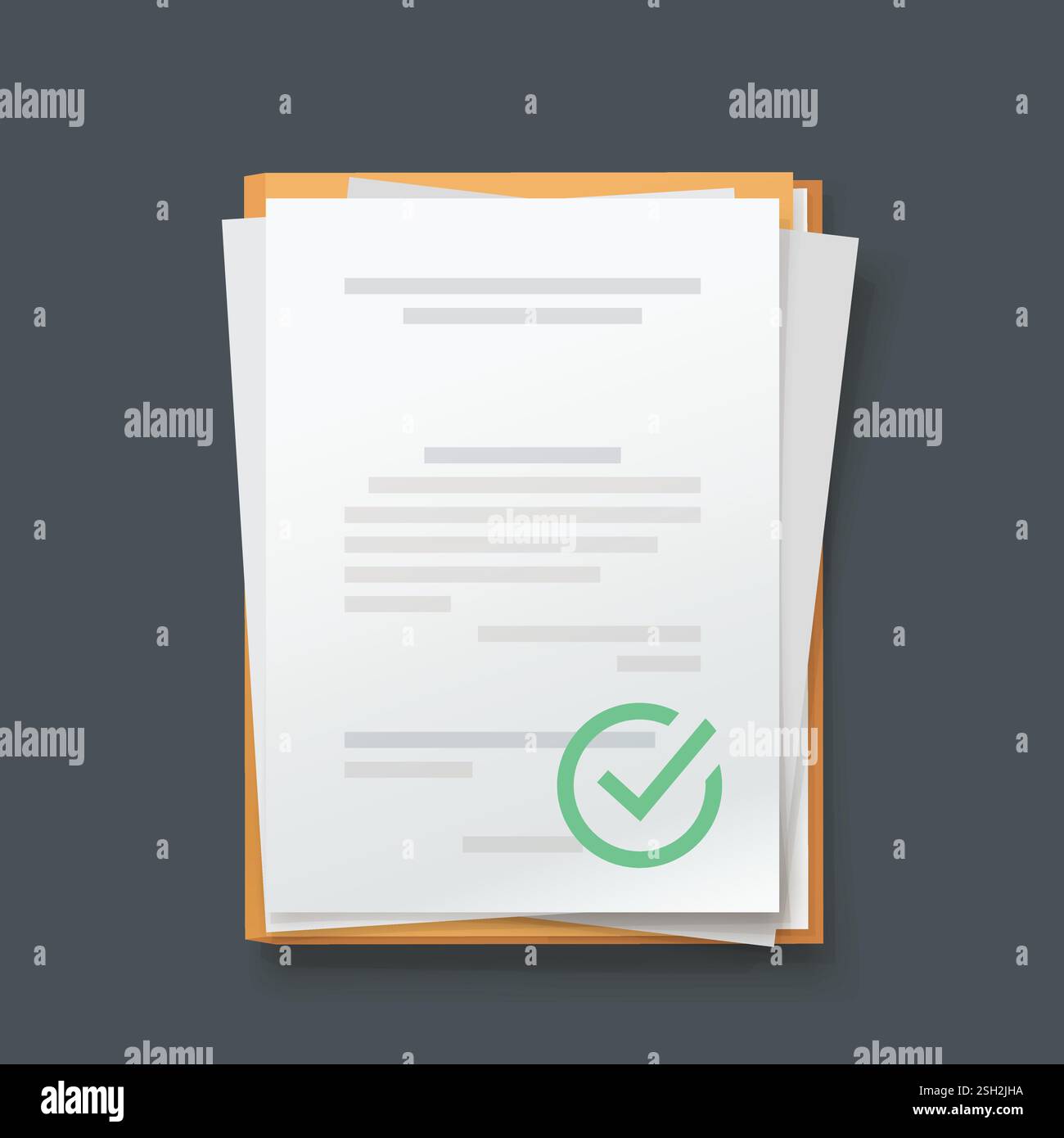 contract approved front view lying on dark Stock Vector Image & Art - Alamy