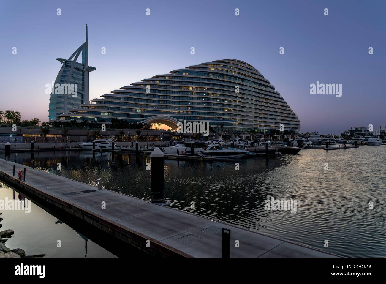 Dubai's Burj Al Arab shot from Marsa Al Arab walk, next to the Marsa Al ...