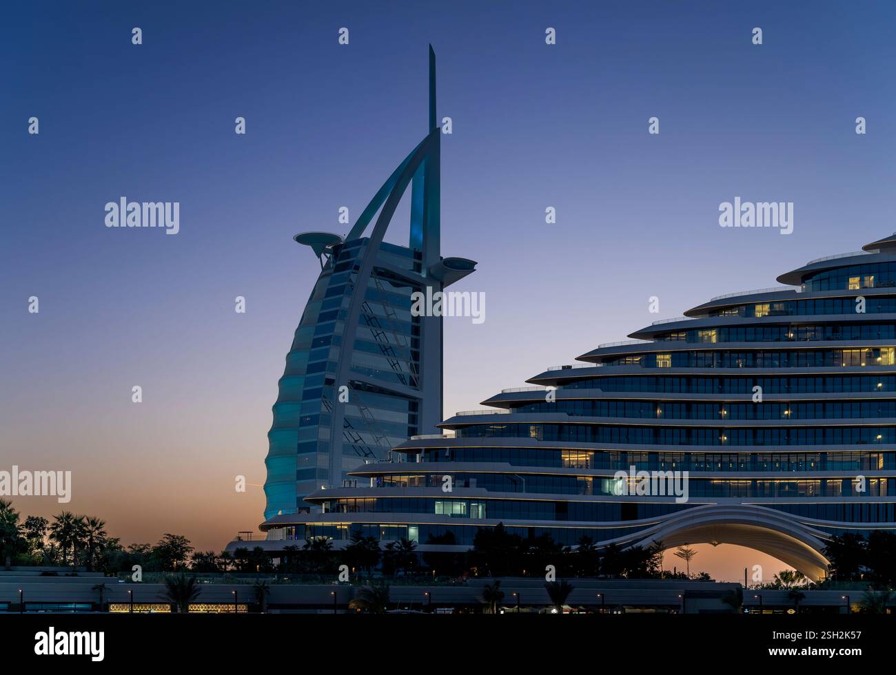 Dubai's Burj Al Arab shot from Marsa Al Arab walk, next to the Marsa Al ...