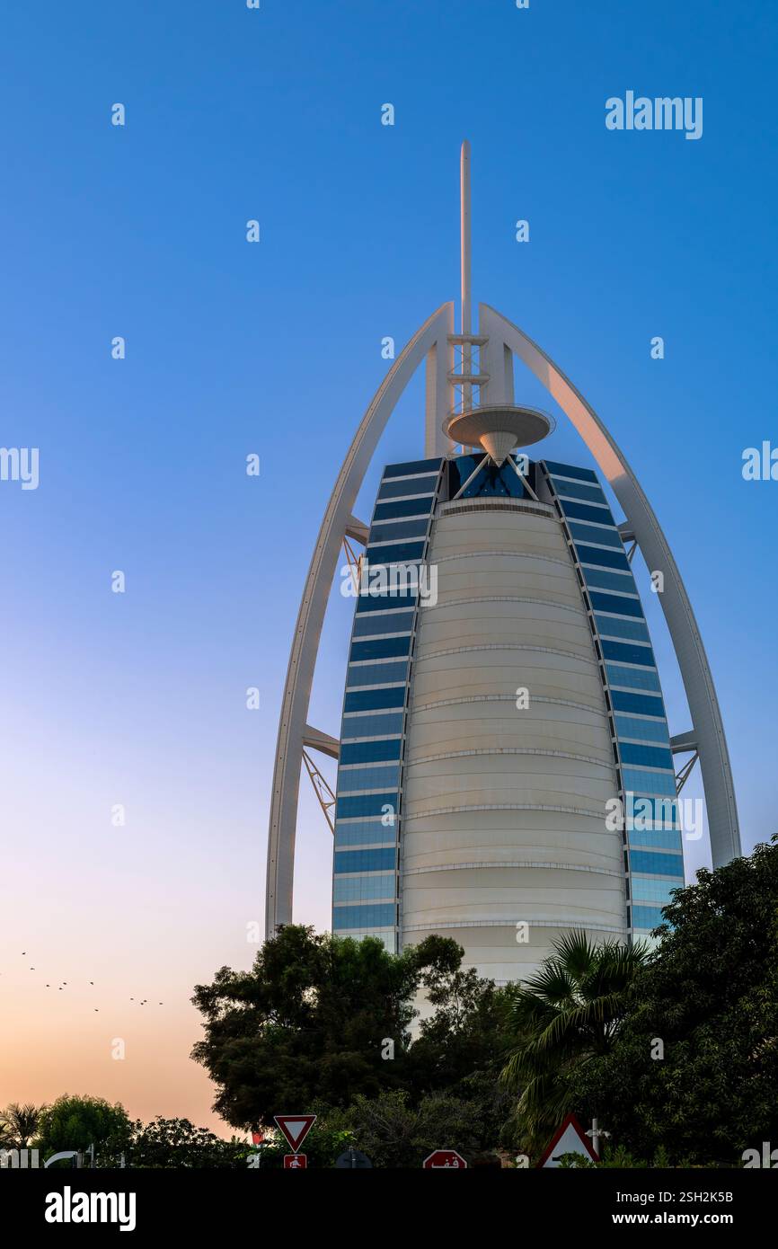 Dubai's Burj Al Arab shot from Marsa Al Arab walk, next to the Marsa Al ...