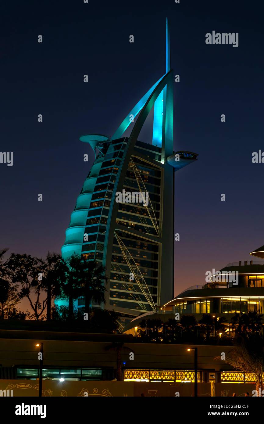 Dubai's Burj Al Arab shot from Marsa Al Arab walk, next to the Marsa Al ...