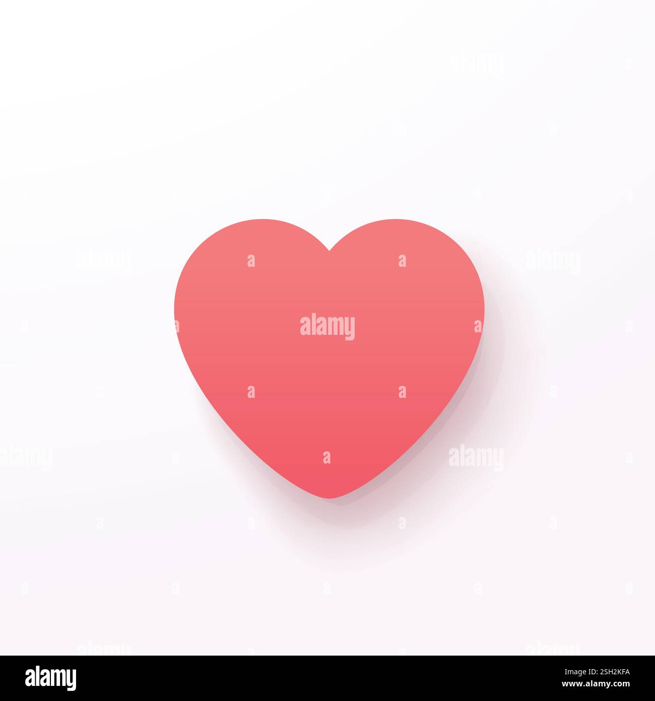 red heart with shadow on white back Stock Vector Image & Art - Alamy