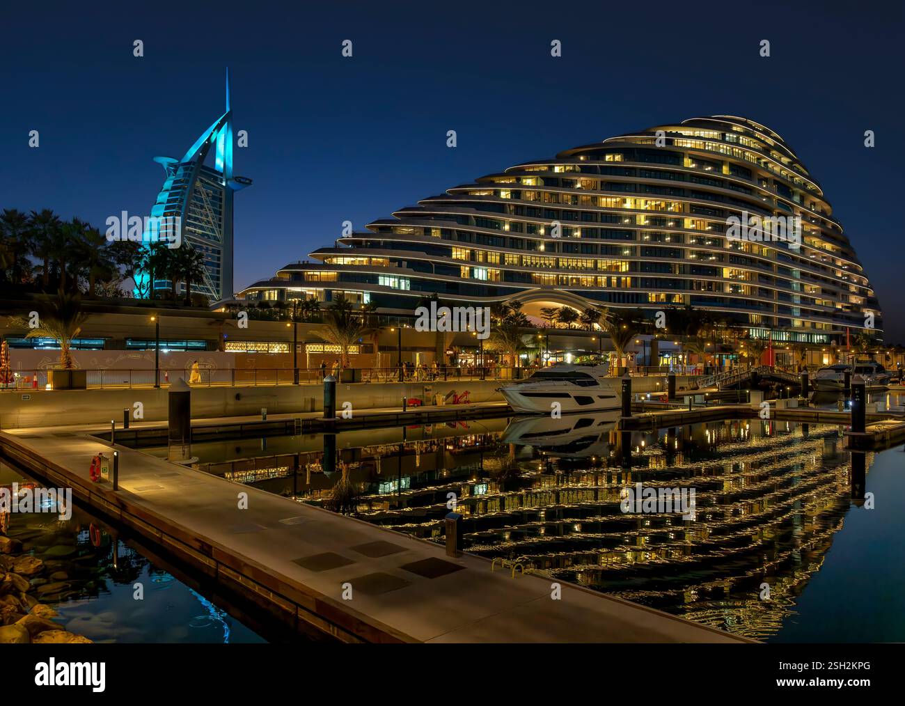 Dubai's Burj Al Arab shot from Marsa Al Arab walk, next to the Marsa Al ...