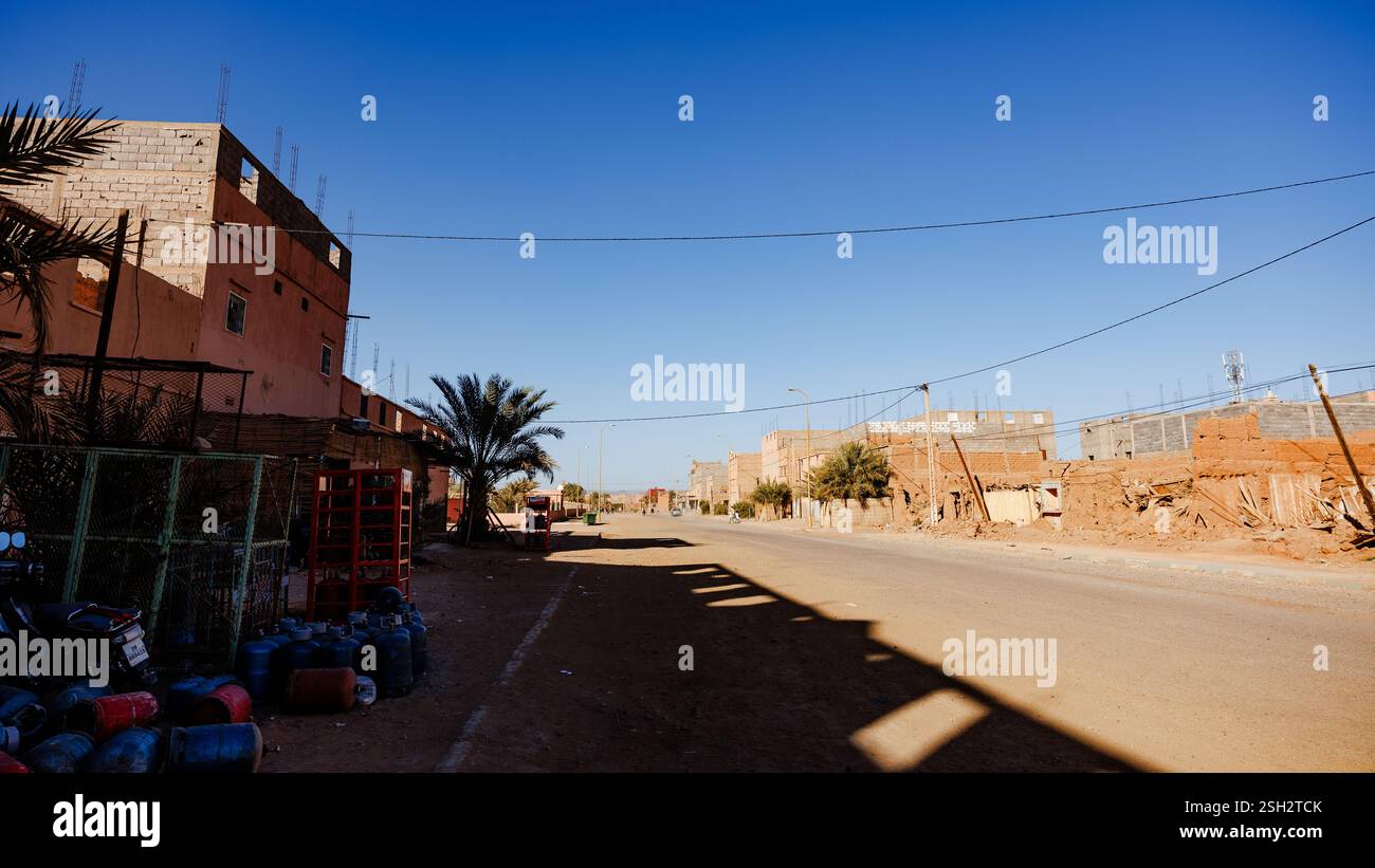 Exploring the streets of little moroccan villages, dry and hot weather ...