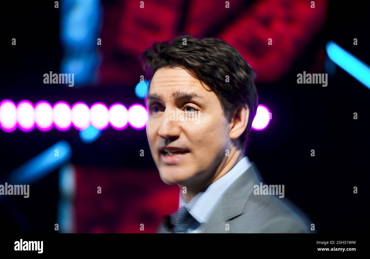 Paris, France. 10th Feb, 2025. Prime Minister Justin Trudeau delivers ...