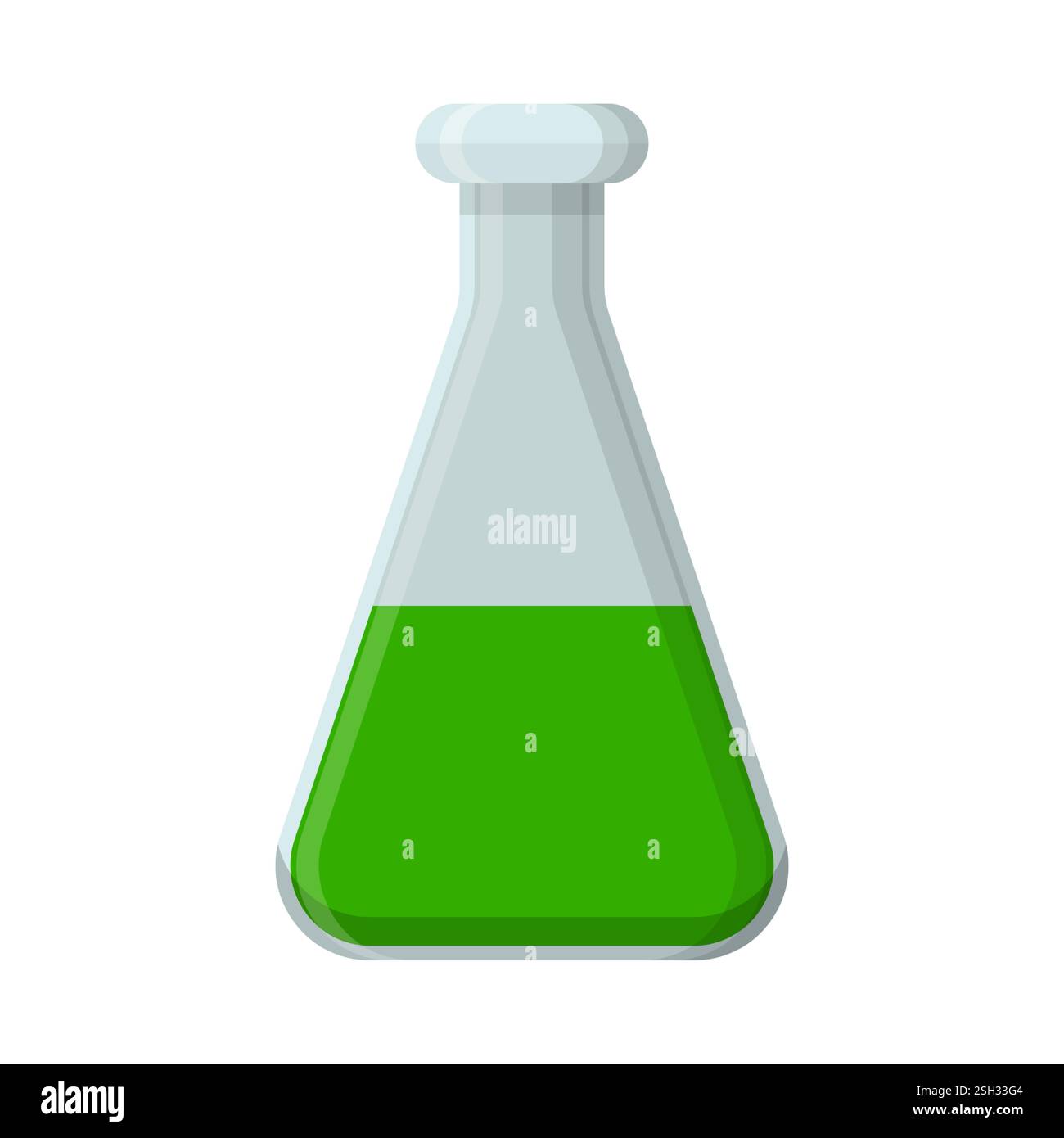 Laboratory Flask with Green Liquid for Science and Research Experiments ...