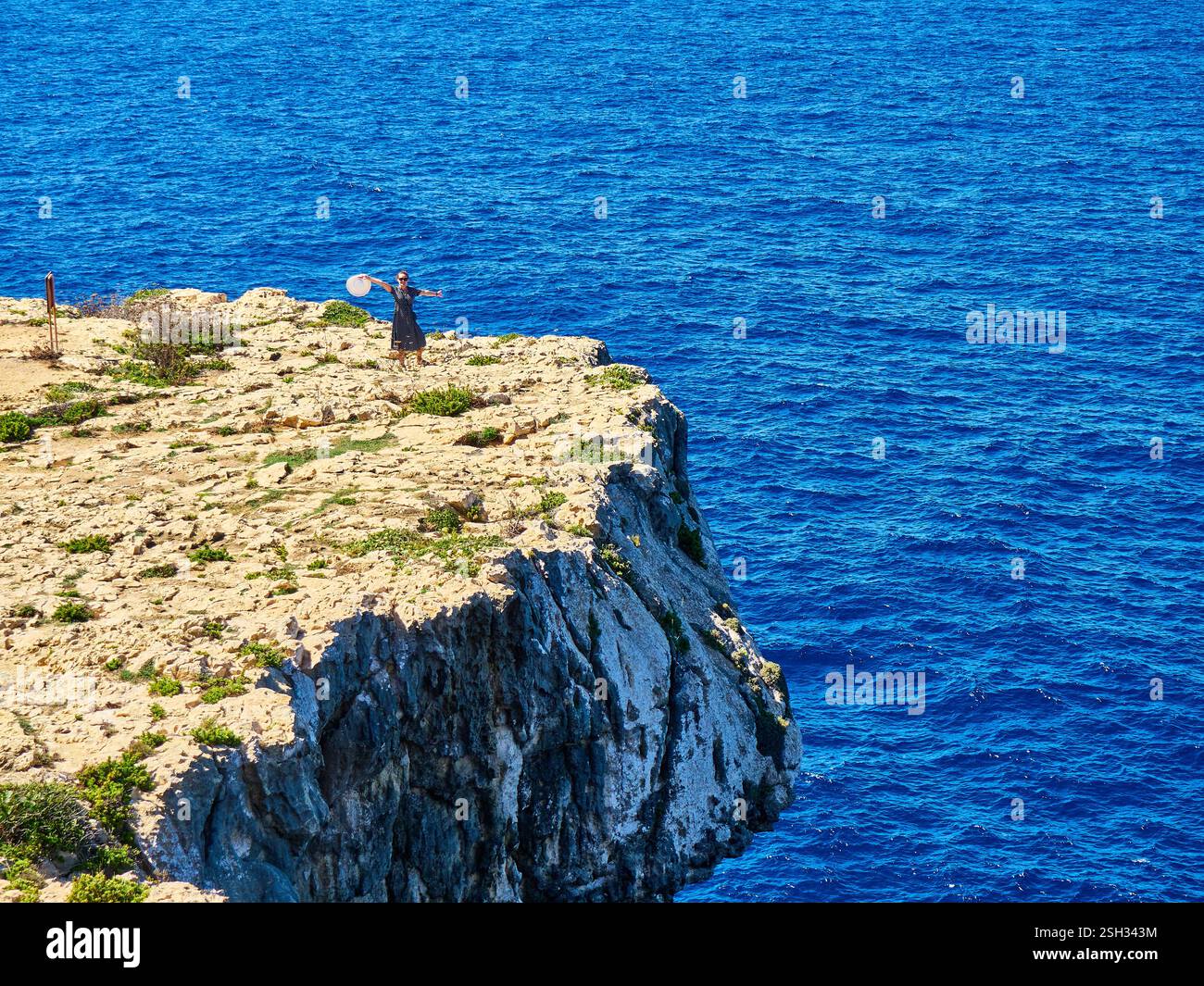 The rocky coast of the island of Gozo, Malta. The concept of exotics ...
