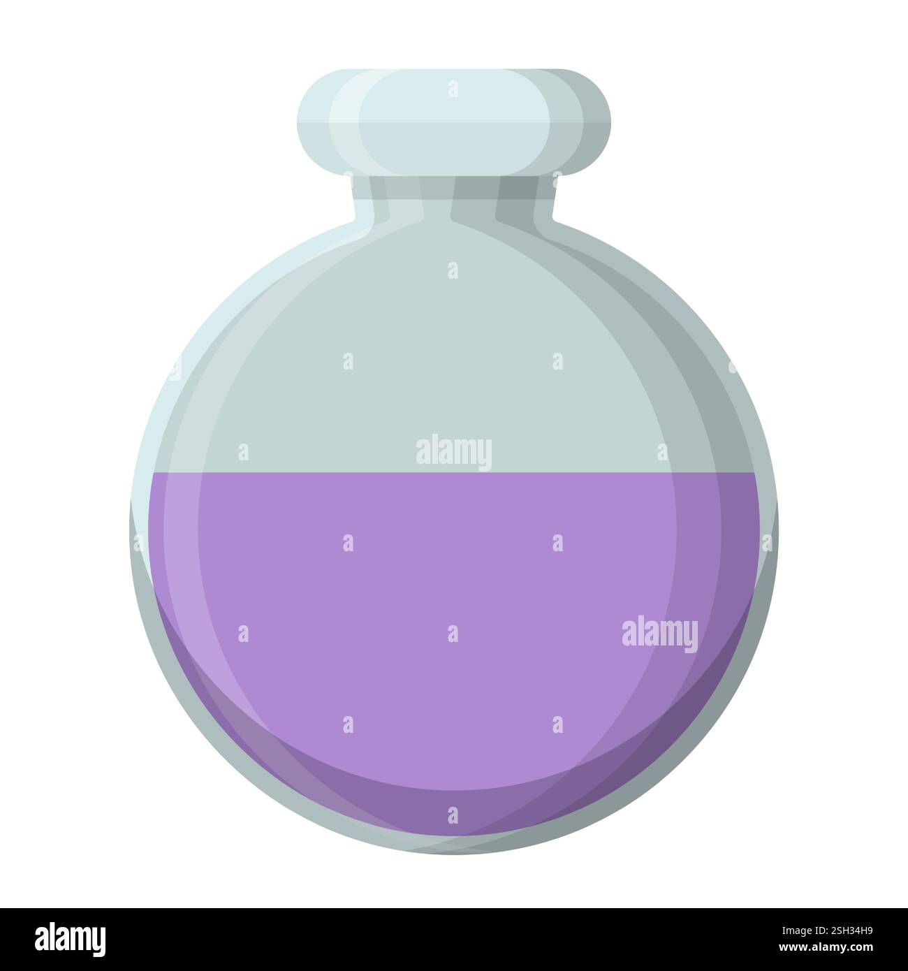 Round Flask with Purple Liquid for Laboratory and Chemistry ...