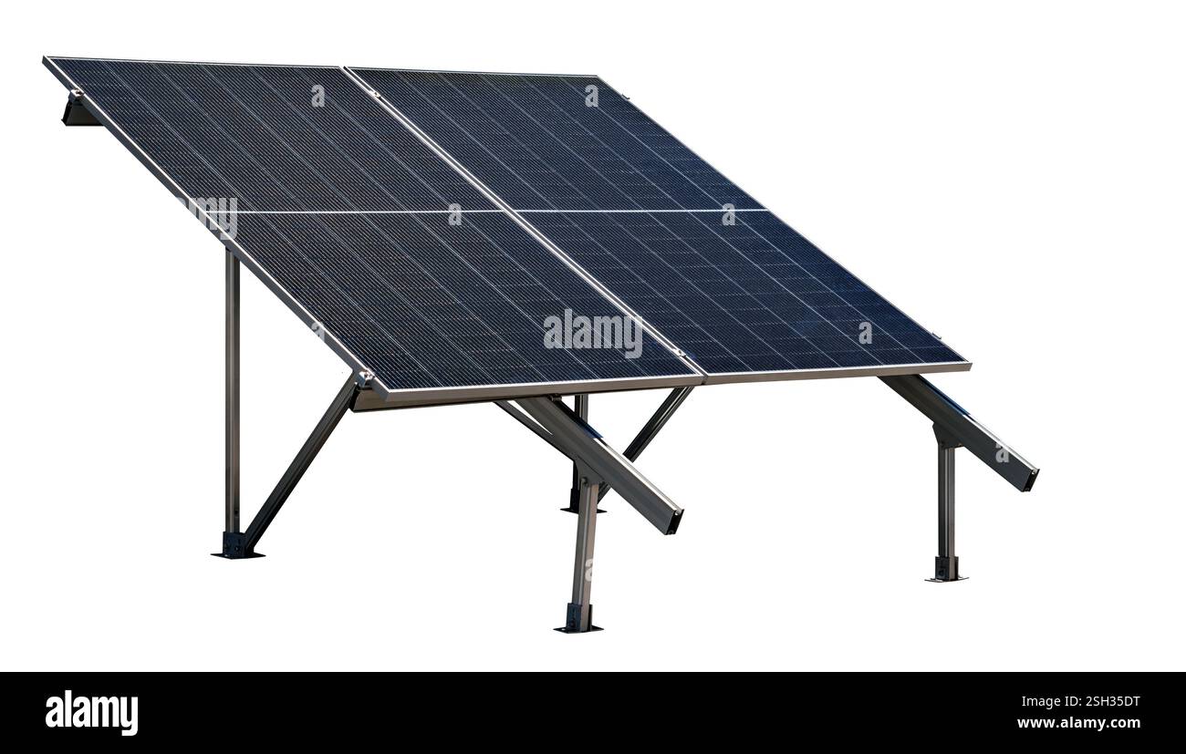 Cutout solar panel with mounting structure Stock Photo - Alamy