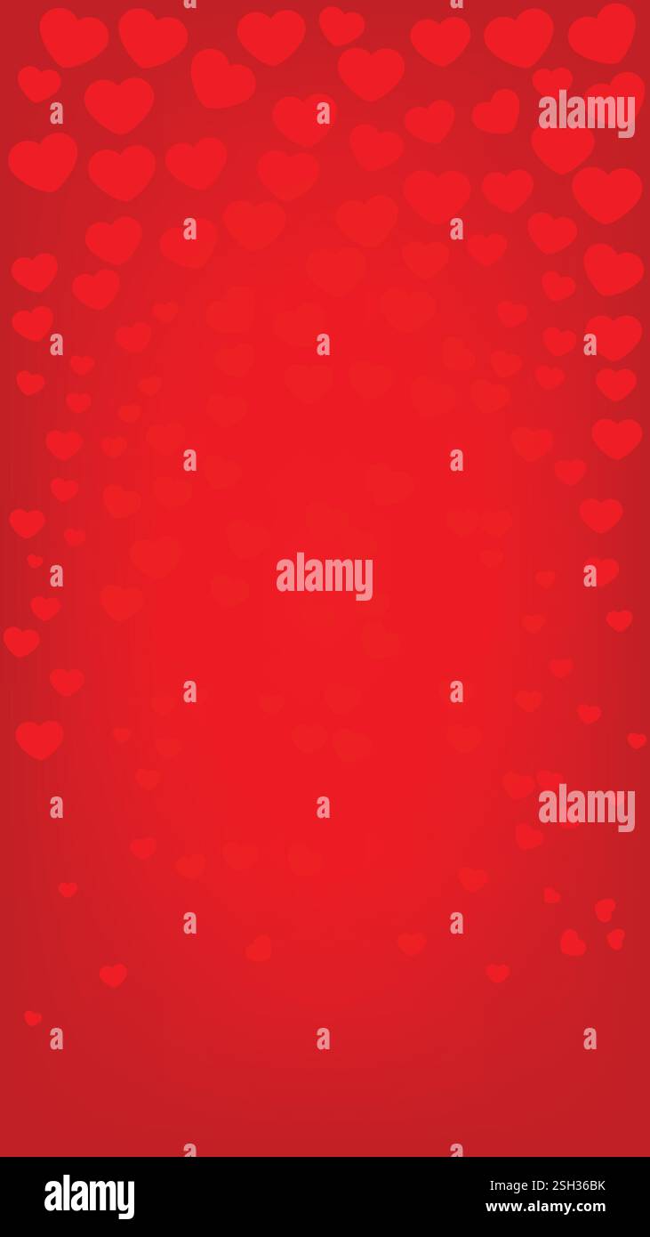 Red greeting stories banner with hearts. Vector illustration Stock ...